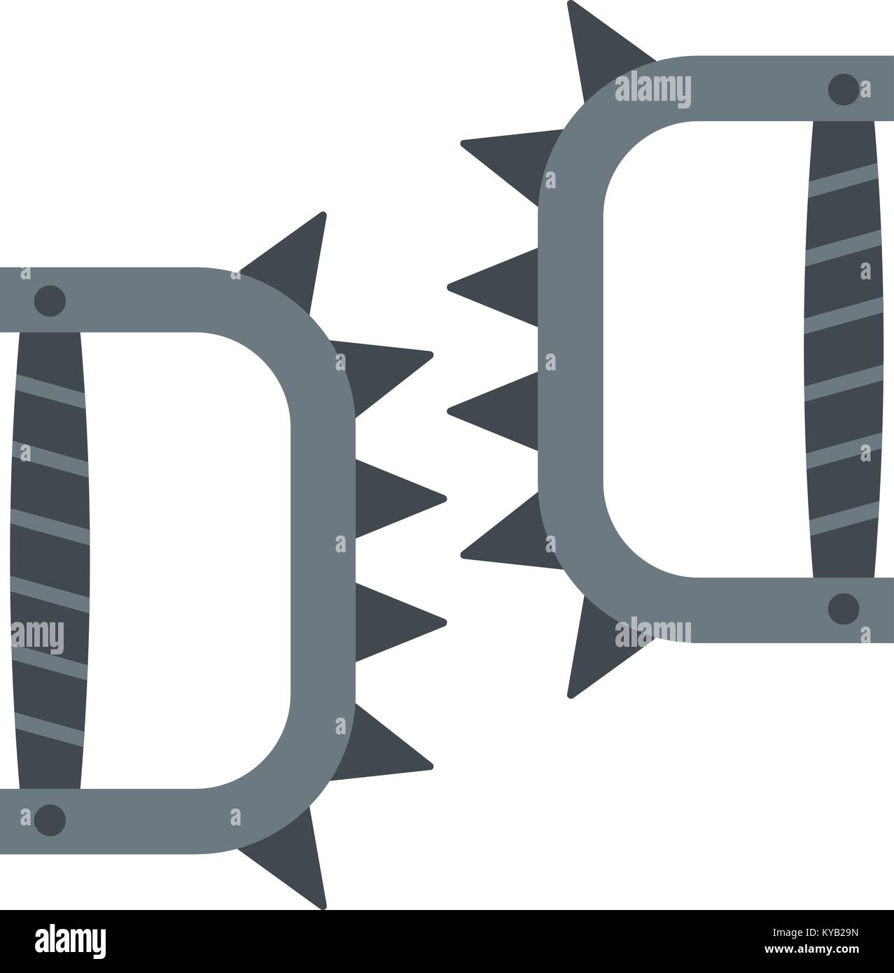 Japanese knuckles with spikes icon flat isolated on white background ...