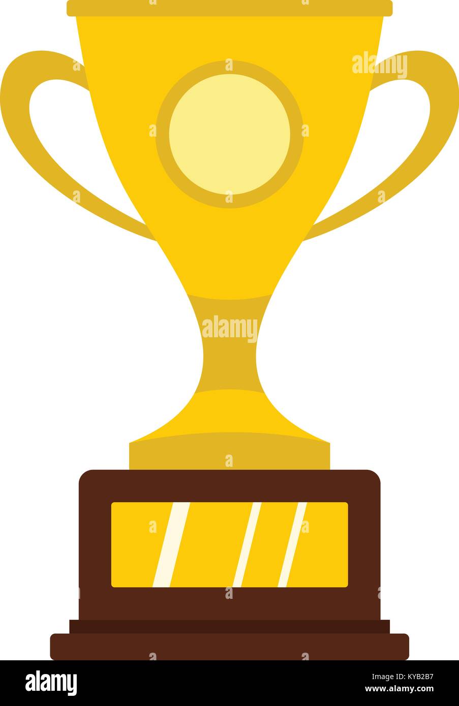 Gold winner cup icon flat isolated on white background vector ...