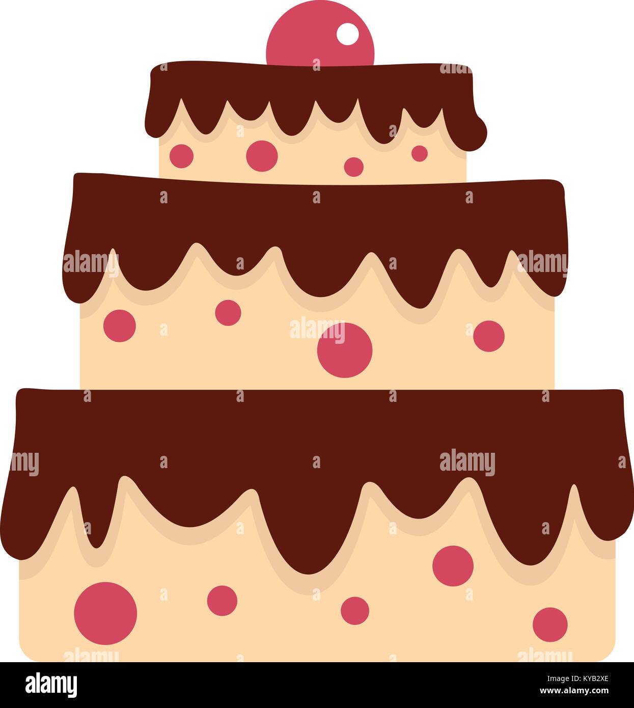 Cake icon flat isolated on white background vector illustration Stock ...
