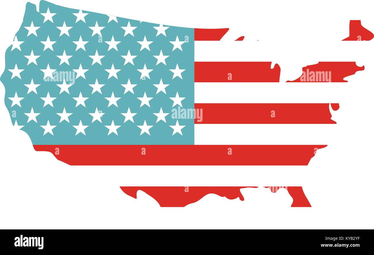 American map icon flat isolated on white background vector illustration ...