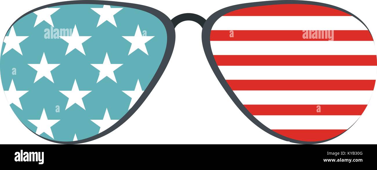American glasses icon flat isolated on white background vector ...