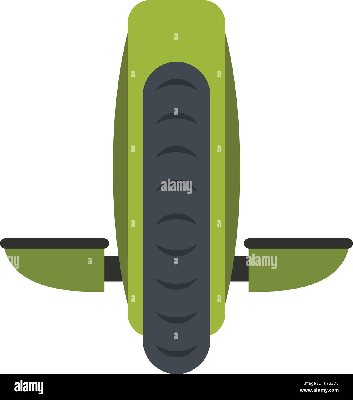Green monowheel balance vehicle icon flat isolated on white background ...