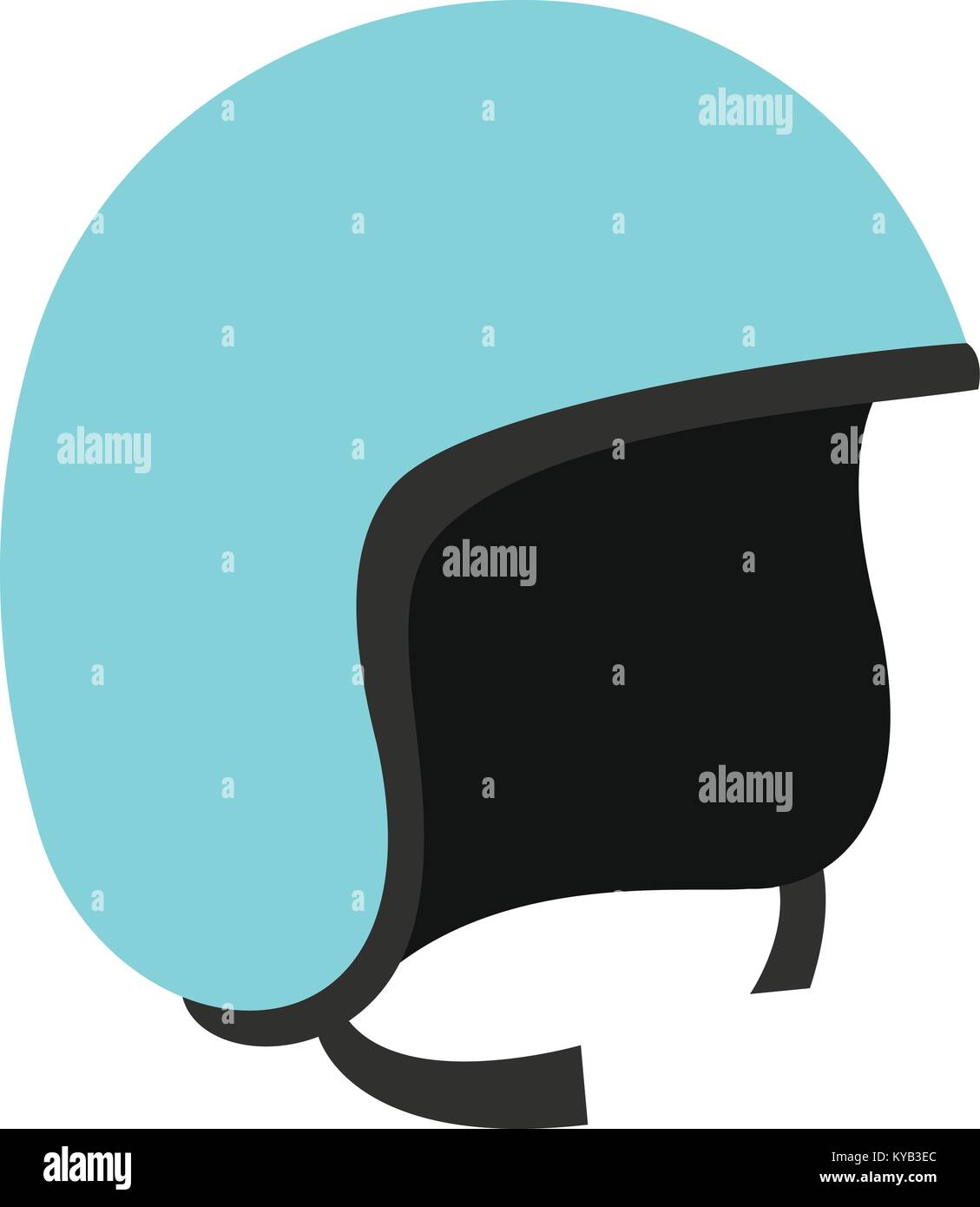 Blue safety helmet icon flat isolated on white background vector ...