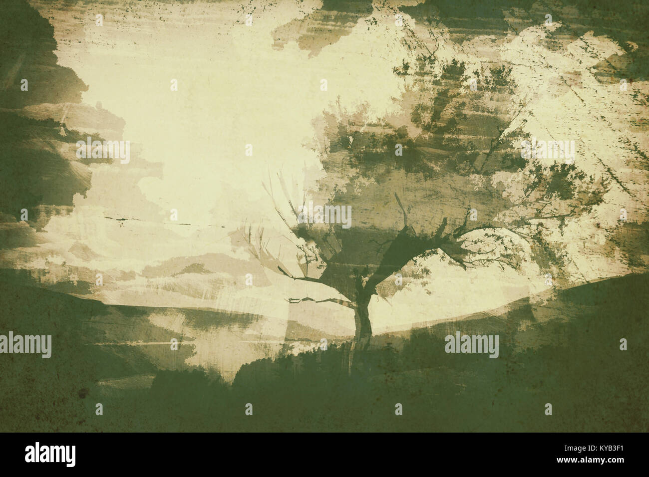 Abstract art grunge tree background Stock Photo - Alamy
