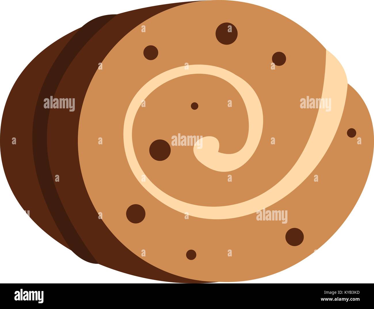 Sweet, creamy roll icon flat isolated on white background vector ...