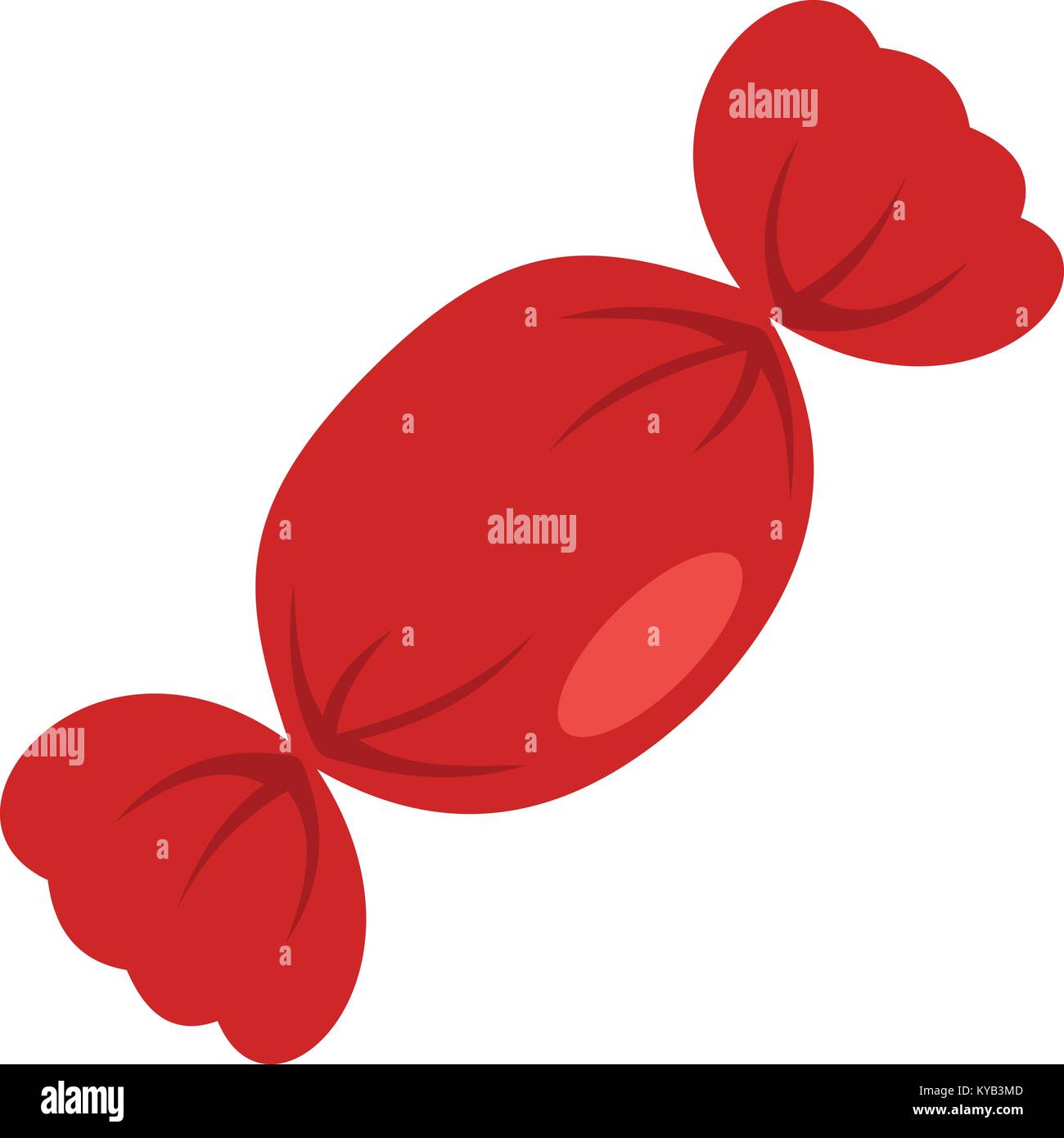 Candy in red wrap icon flat isolated on white background vector ...
