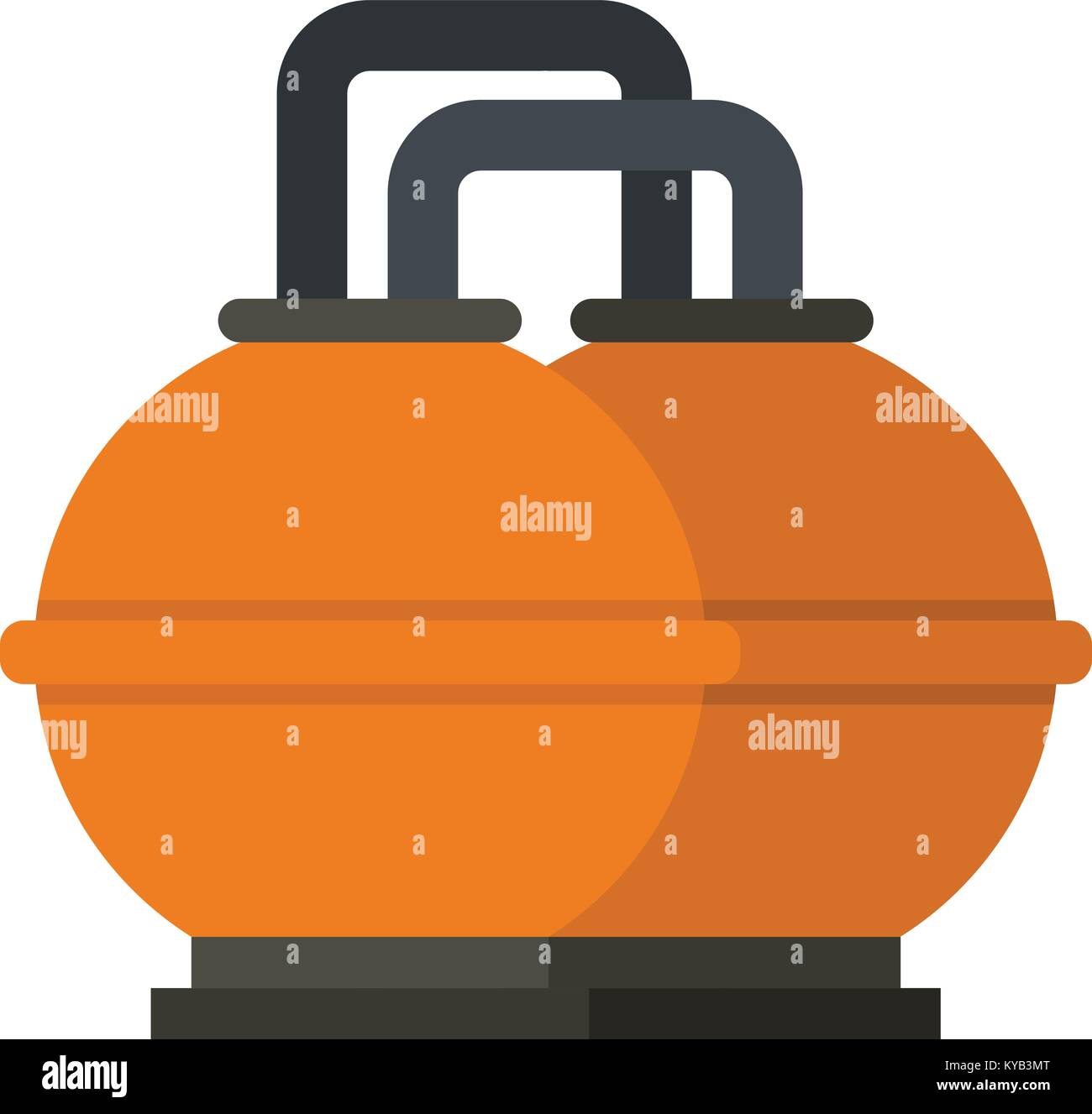 Orange fuel storage tank icon flat isolated on white background vector ...