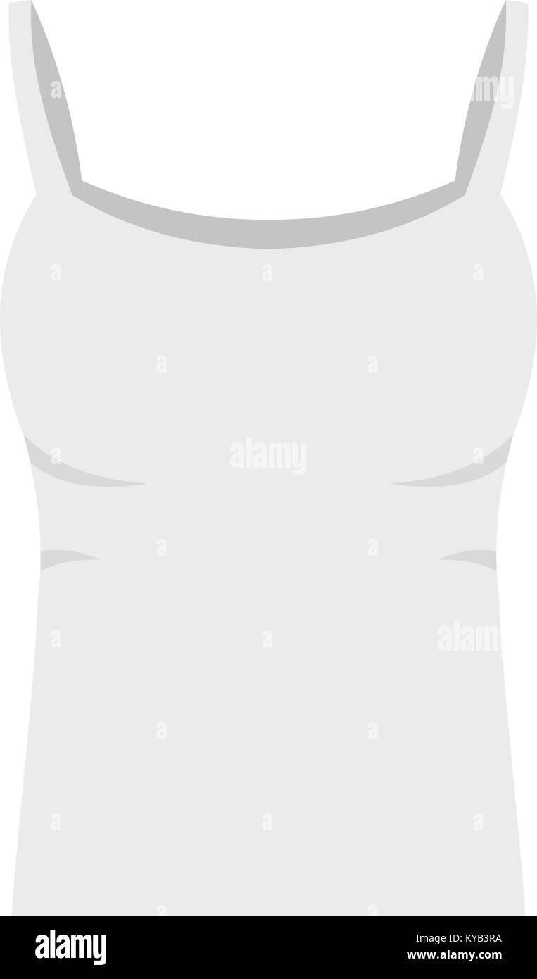 White woman tank top icon flat isolated on white background vector ...