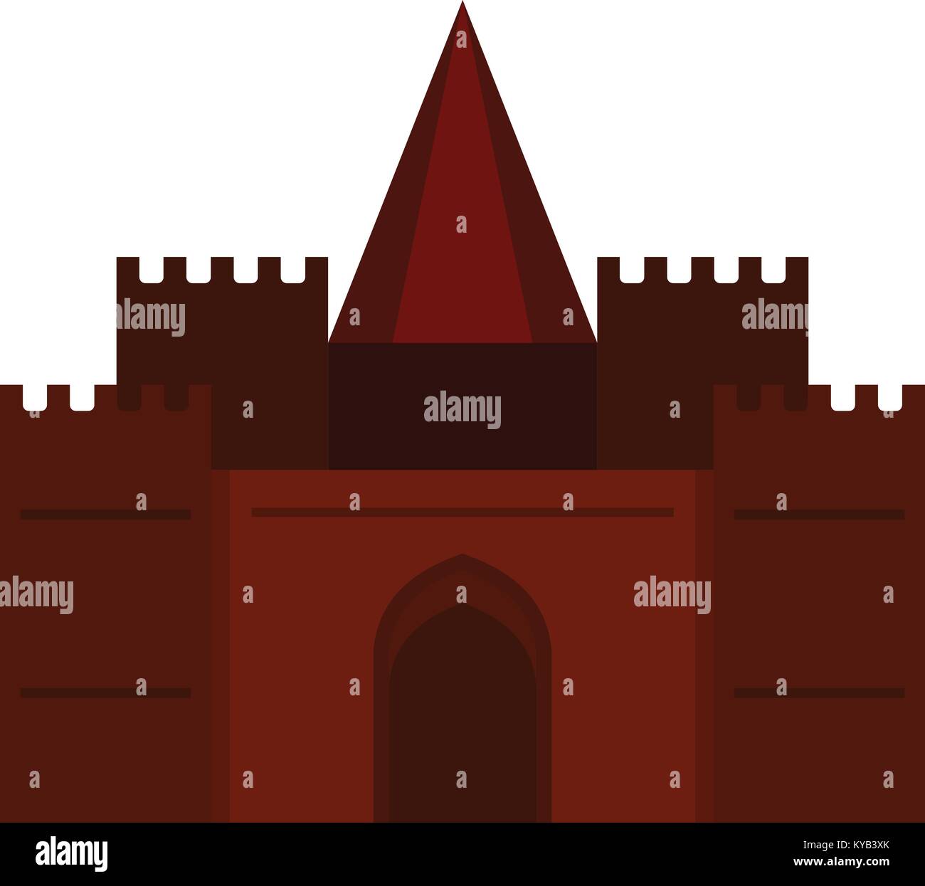 Medieval palace icon flat isolated on white background vector ...
