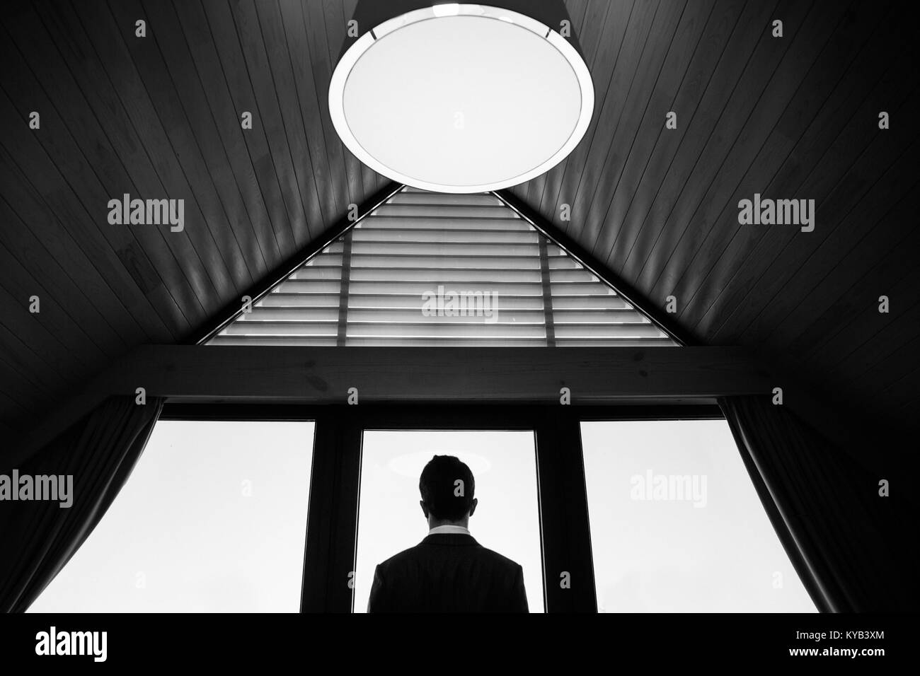 Man silhouette back view Black and White Stock Photos & Images - Alamy
