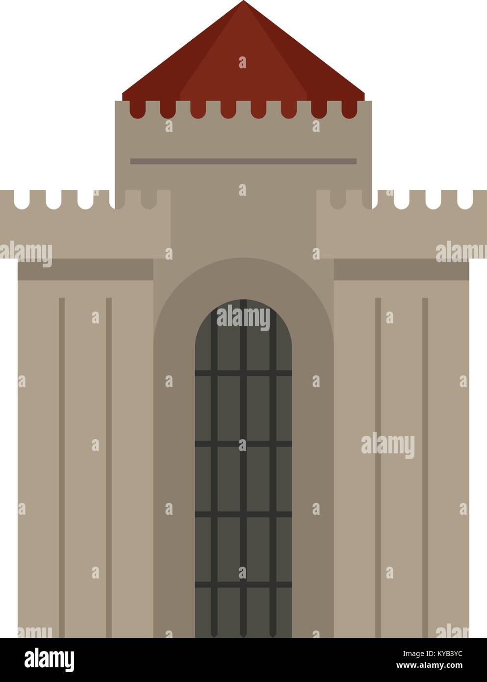 Medieval building icon flat isolated on white background vector ...