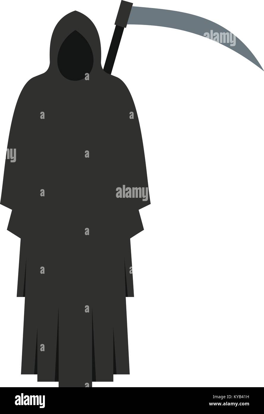 Grim reaper icon flat isolated on white background vector illustration ...