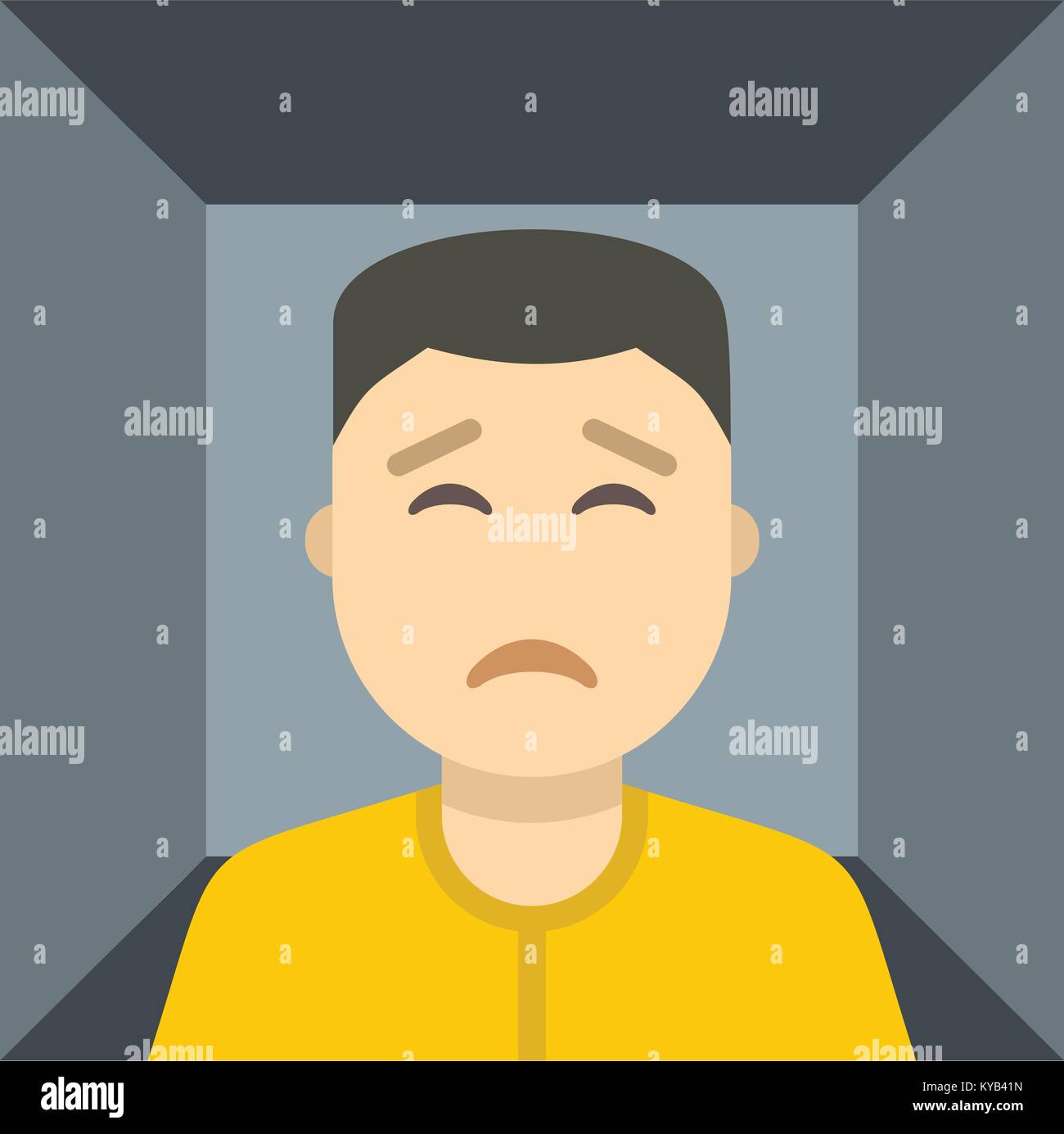 Man trapped in a box icon flat isolated on white background vector ...