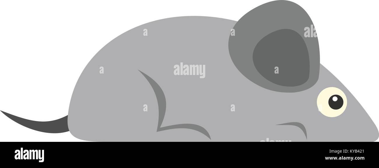 Gray mouse icon flat isolated on white background vector illustration ...