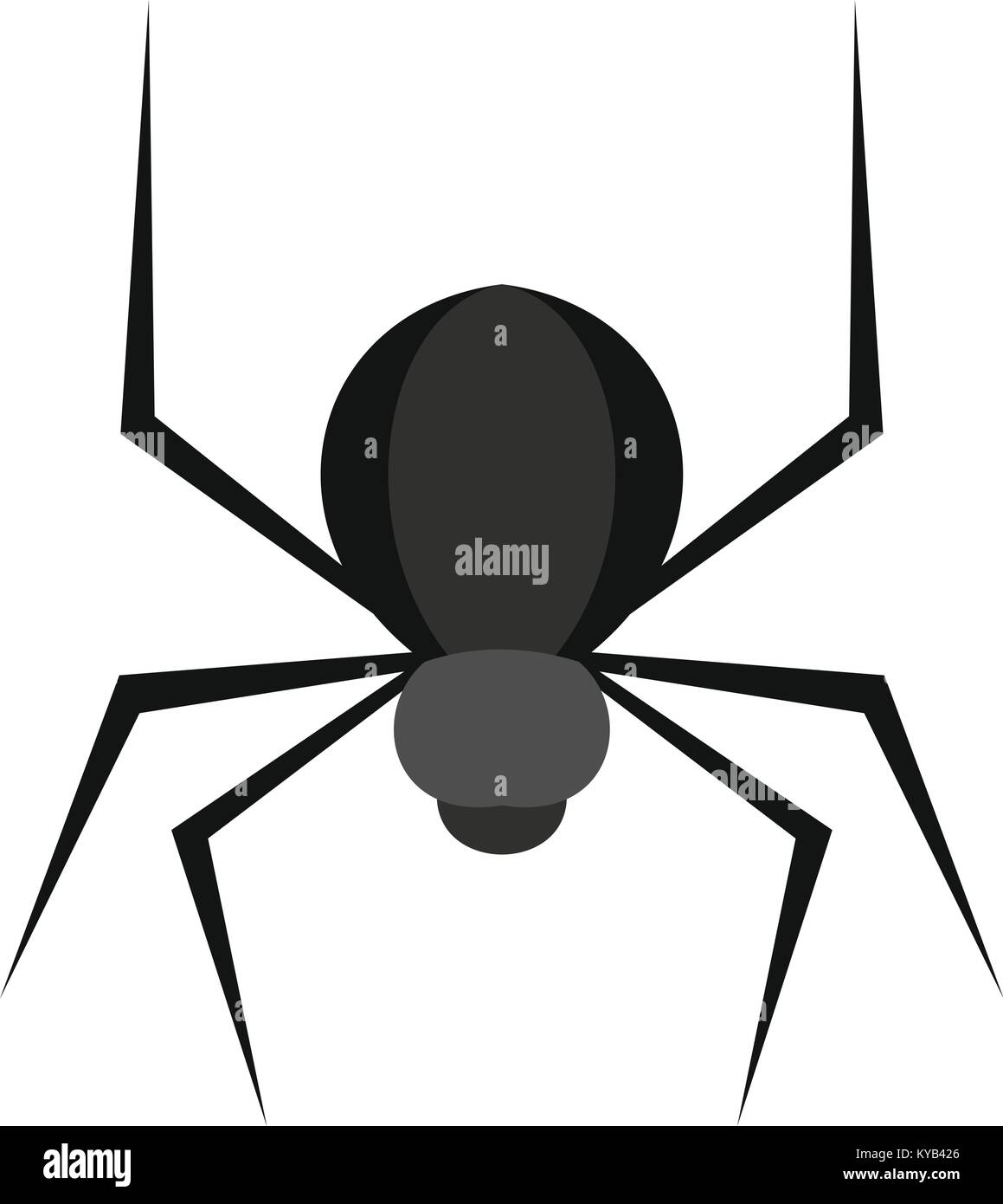 Black spider icon flat isolated on white background vector illustration ...