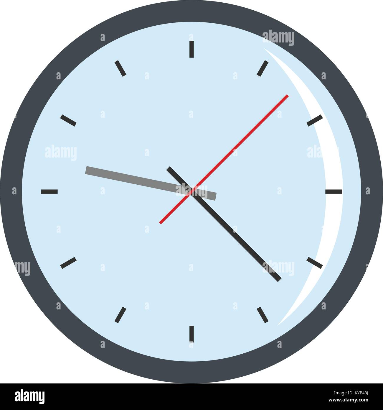 Round analog clock face icon flat isolated on white background vector ... Round analog clock face icon flat isolated on white background vector ...