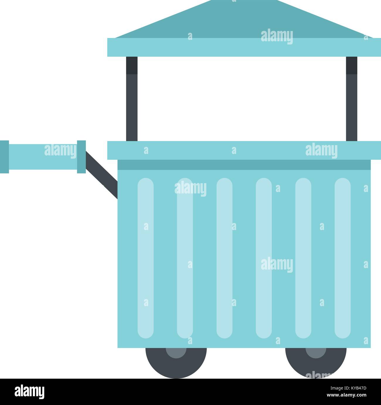 Blue trolley with awning icon flat isolated on white background vector ...