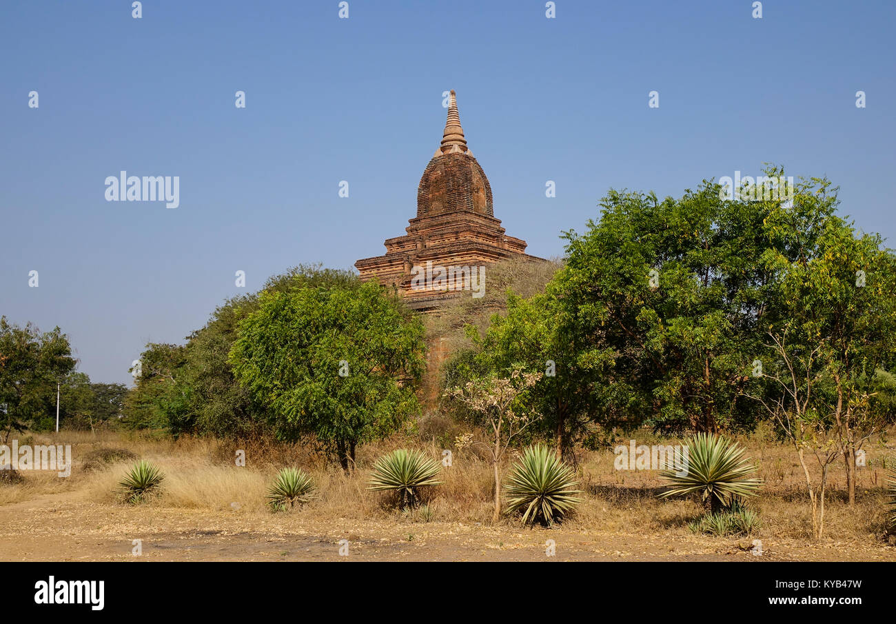 An ancient Buddhist temple at summer day in Bagan, Myanmar Stock Photo ...