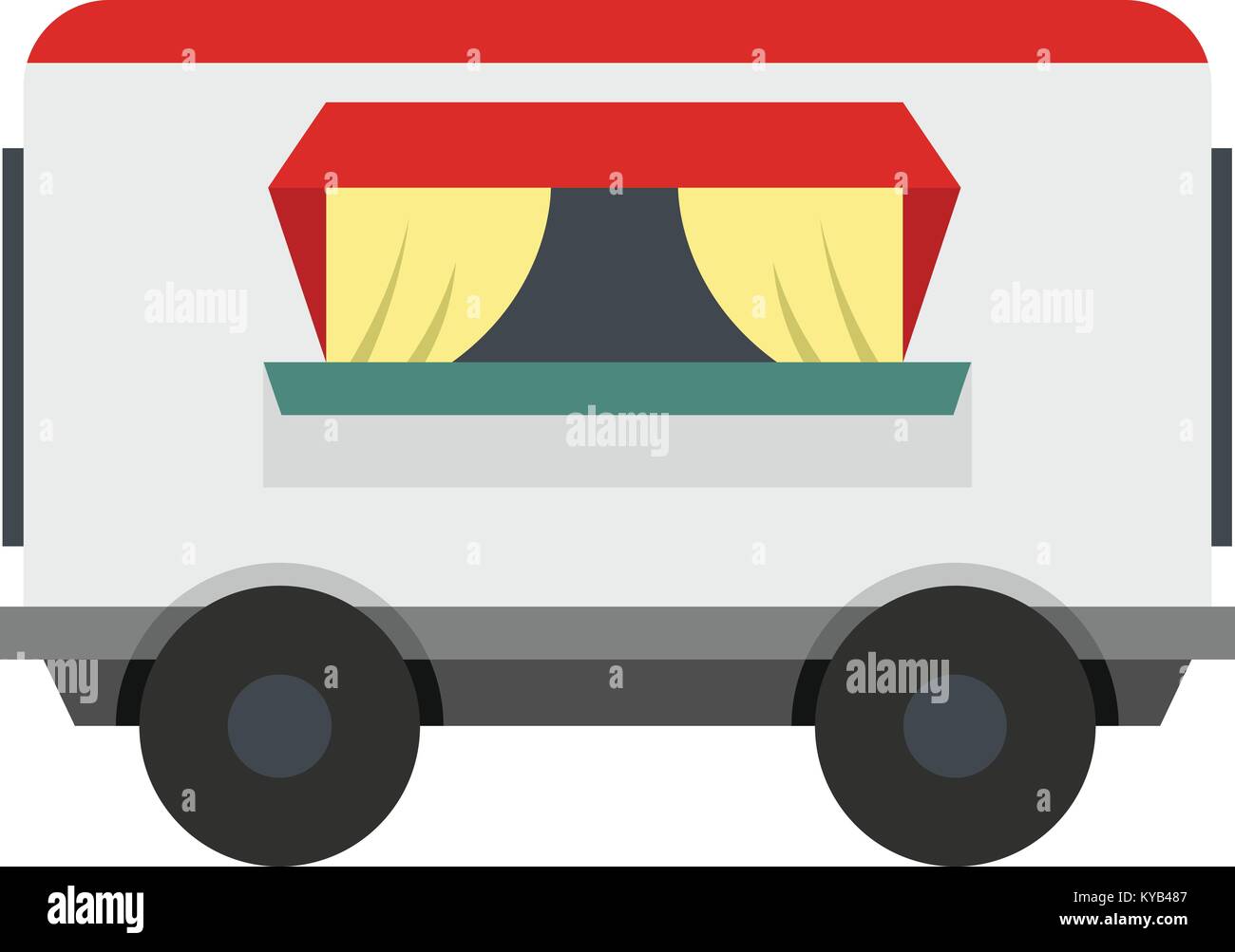 Street food trailer icon flat isolated on white background vector ...