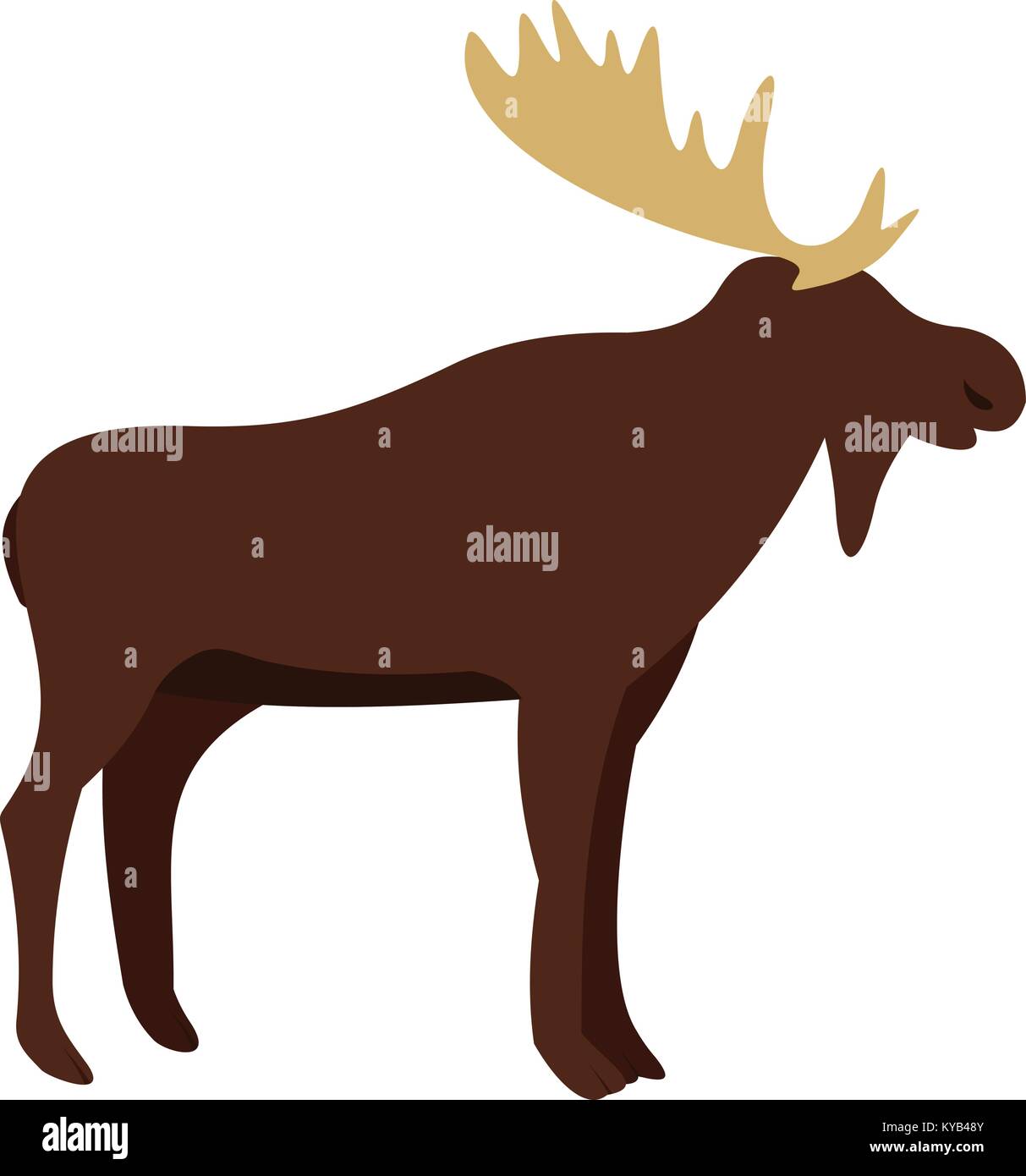 Wild elk icon flat isolated on white background vector illustration ...