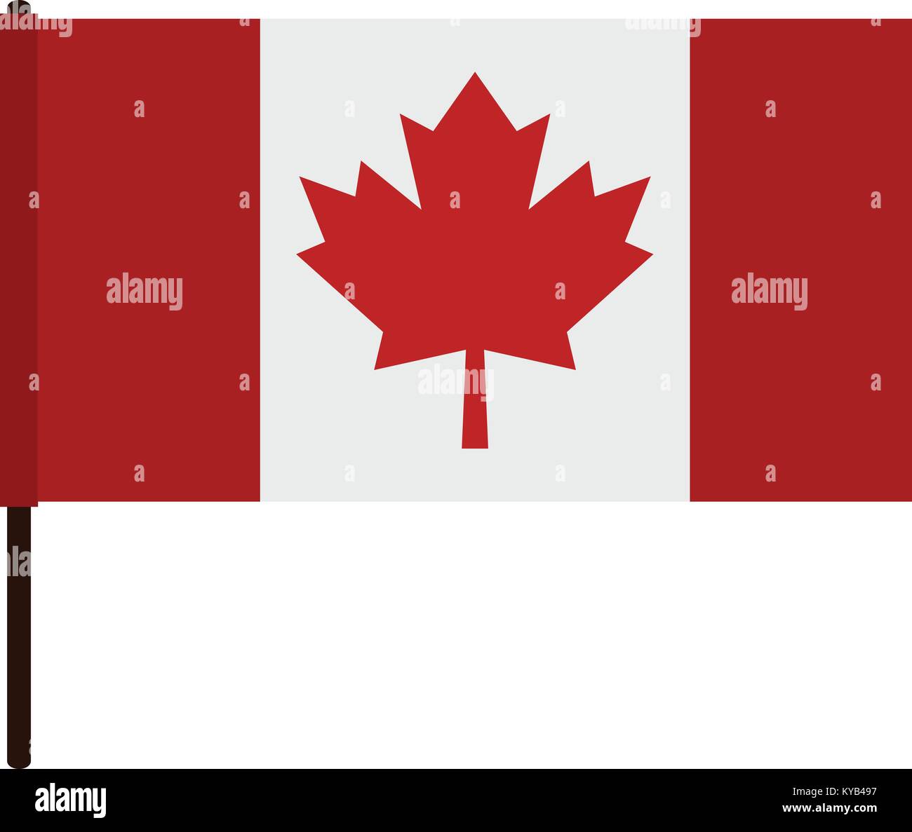 Canadian flag icon flat isolated on white background vector ...