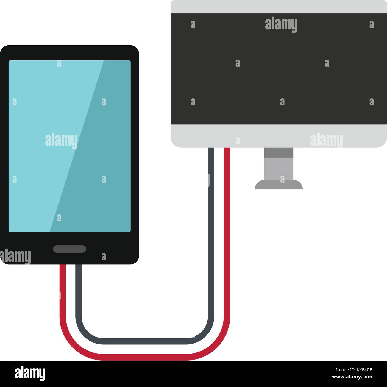 Connection phone icon flat isolated on white background vector ...