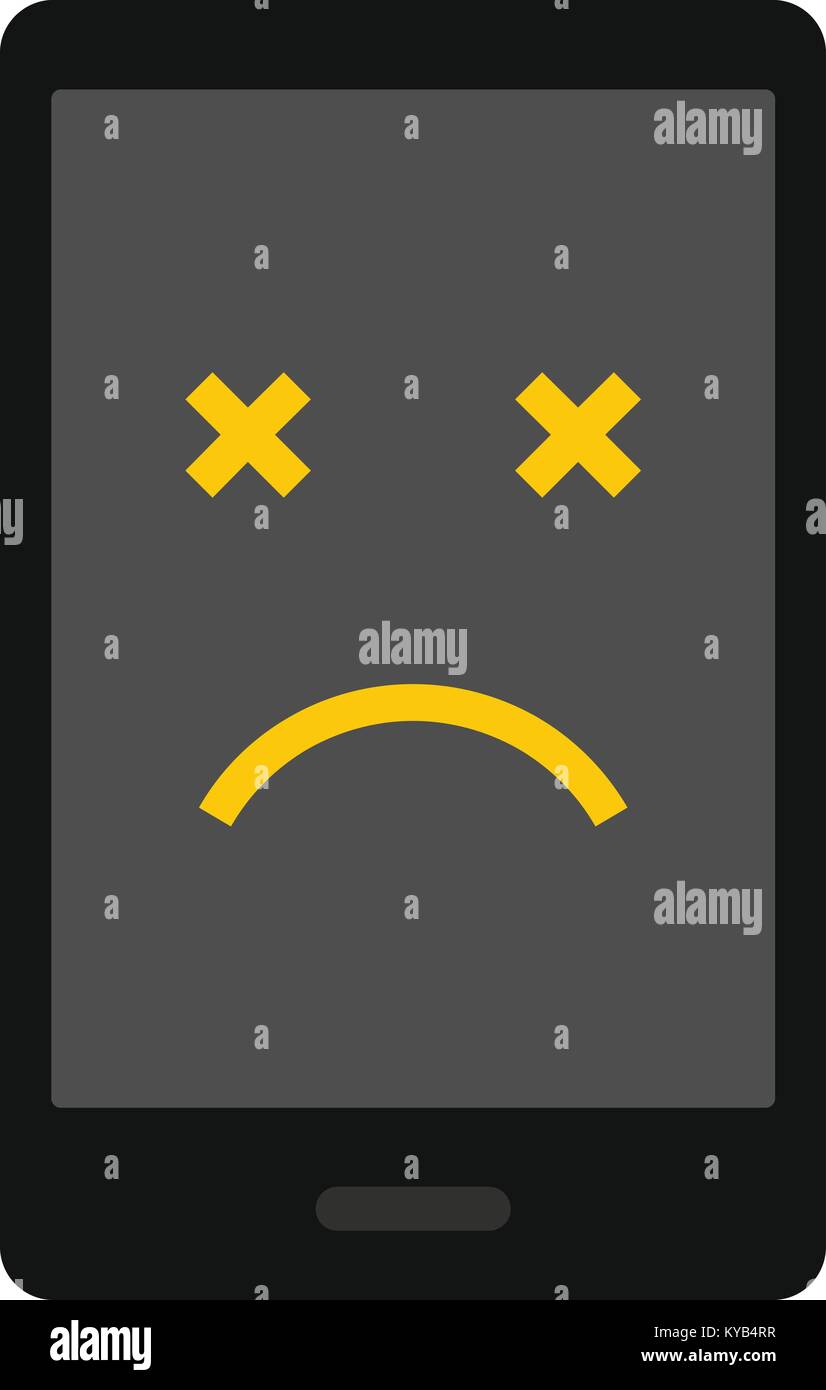 Dead phone icon flat isolated on white background vector illustration ...