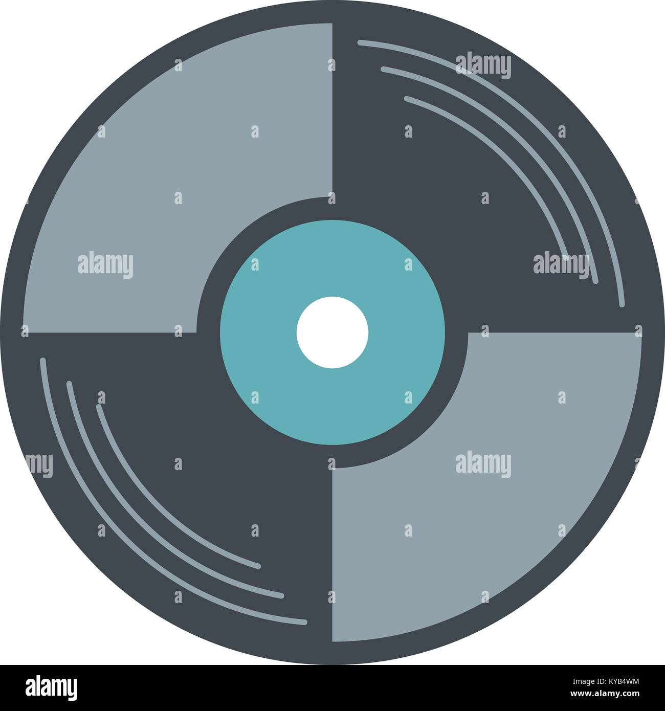 Vinyl disk icon flat isolated on white background vector illustration ...