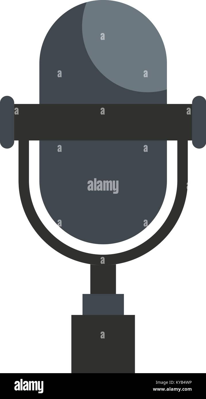 Vintage classic microphone icon flat isolated on white background ...