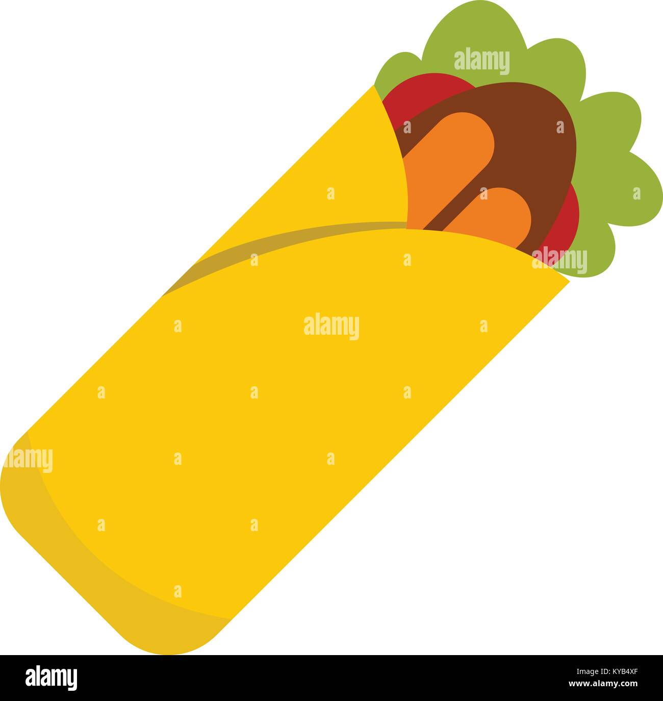 Doner kebab icon flat isolated on white background vector illustration Stock Vector Image & Art ...