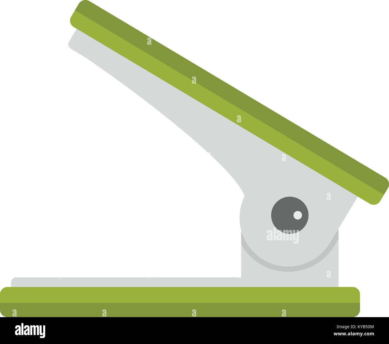 Green office hole punch icon flat isolated on white background vector ...