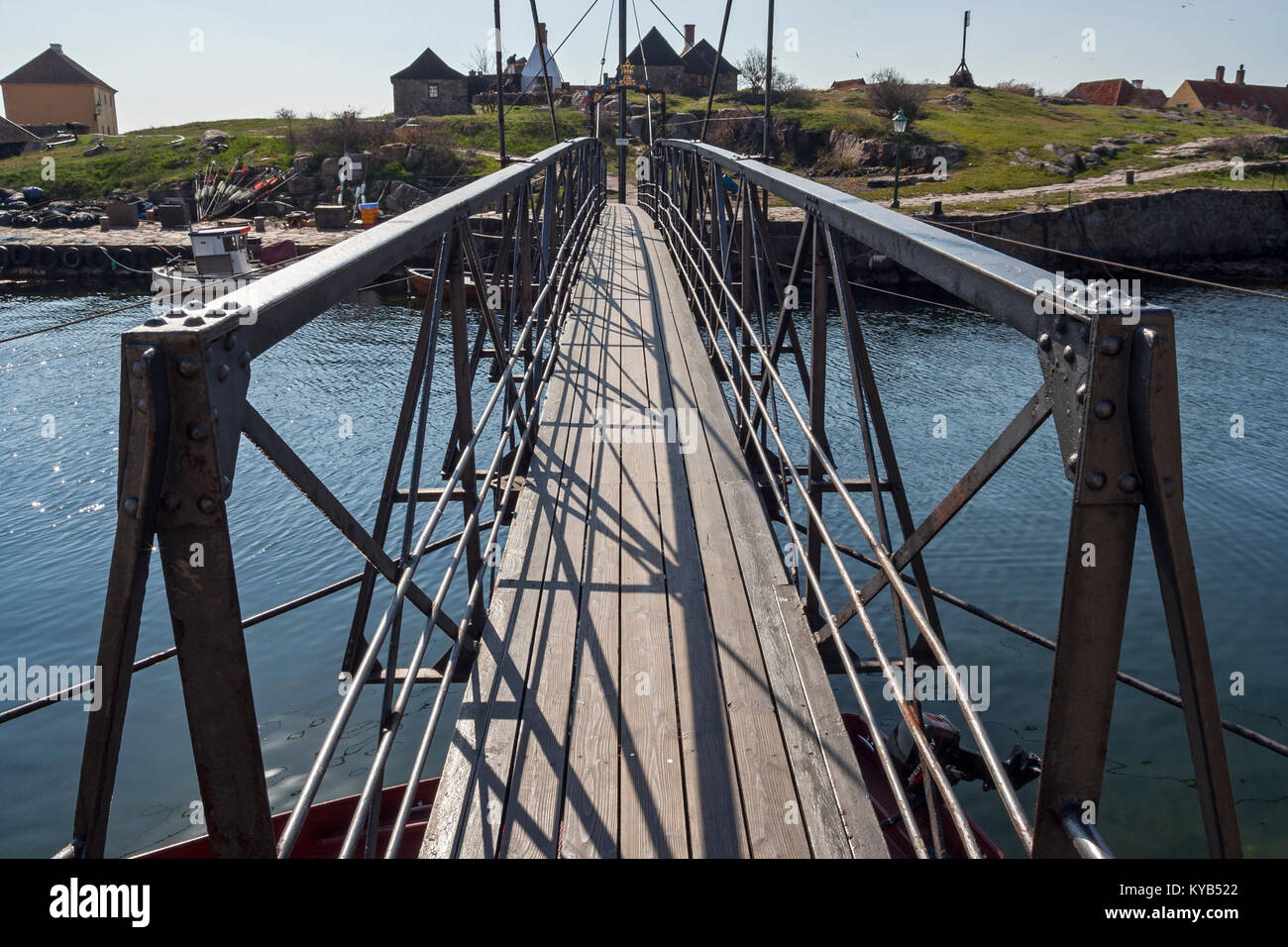 The footbridge in the harbour between Frederiksø and Christiansø ...