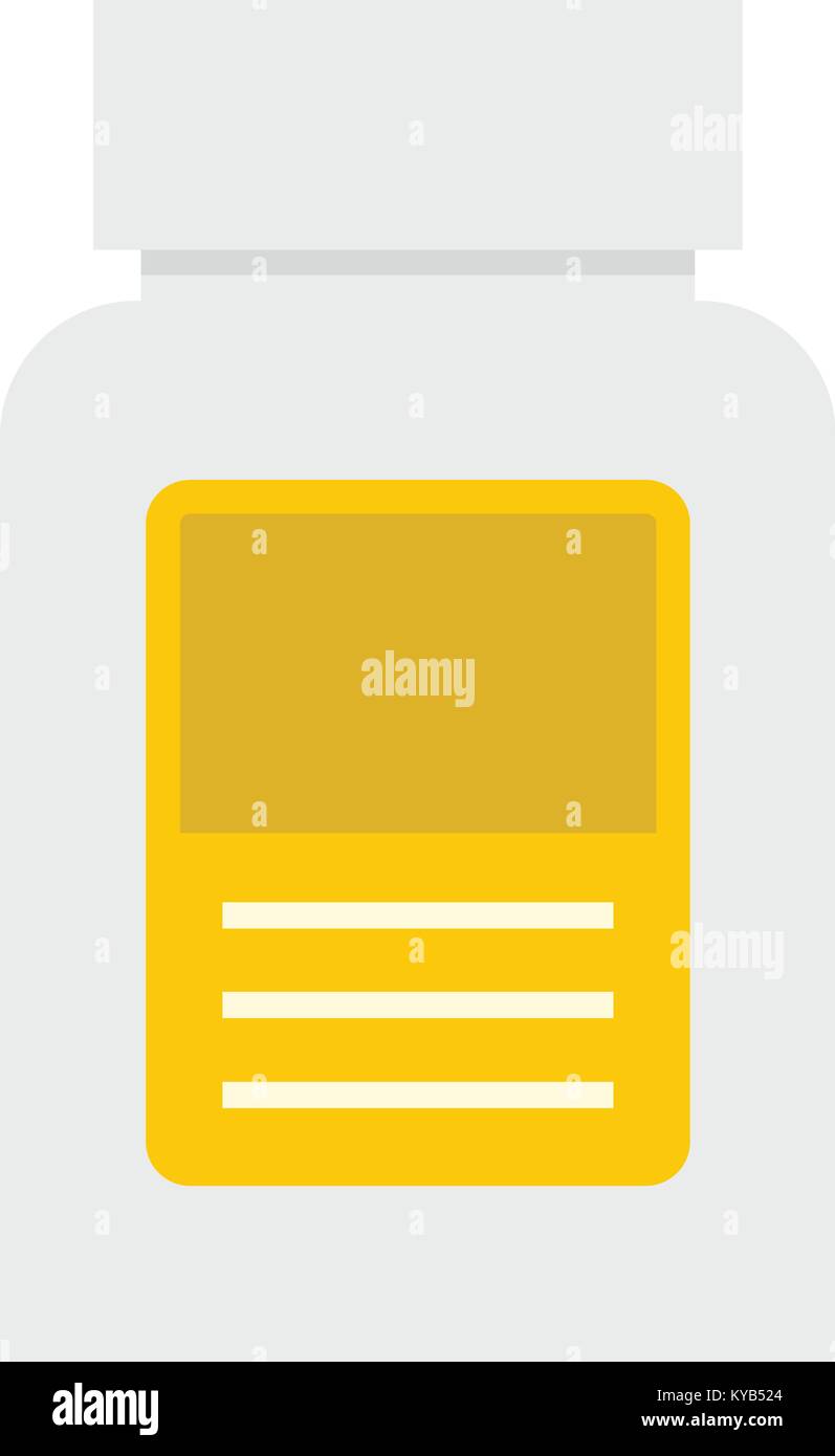 Pharmaceuticals bottle icon flat isolated on white background vector ...