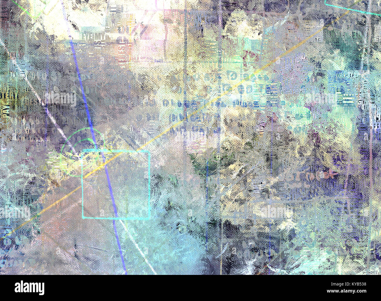 Muted Abstract with text and geometric shapes. 3D rendering Stock Photo ...