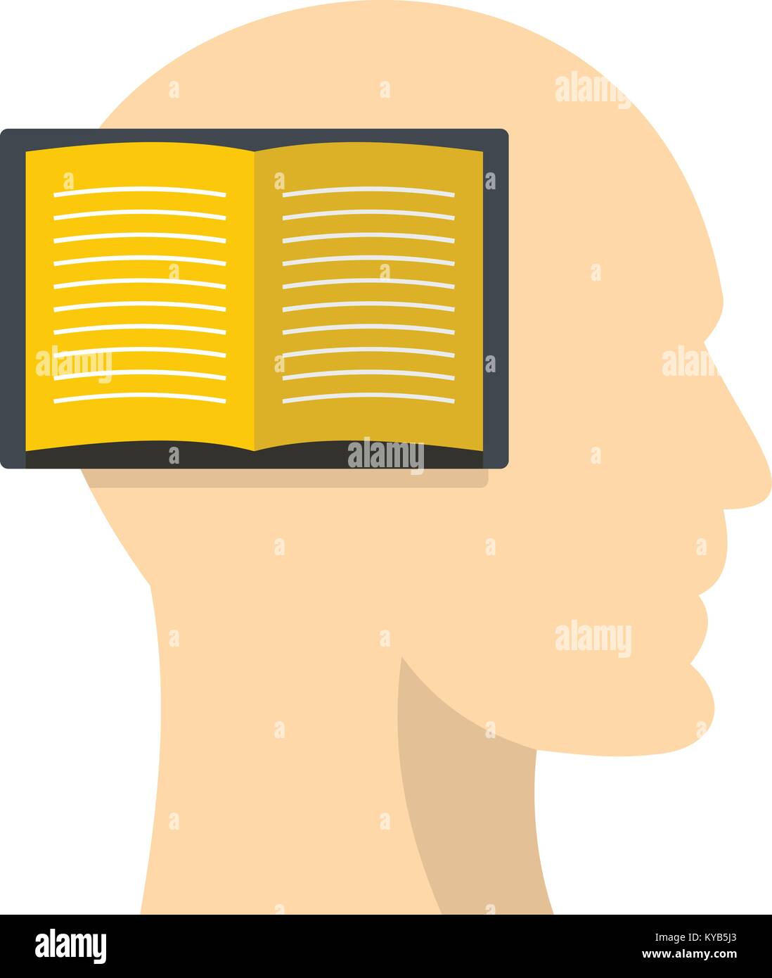Book inside head Stock Vector Images - Alamy