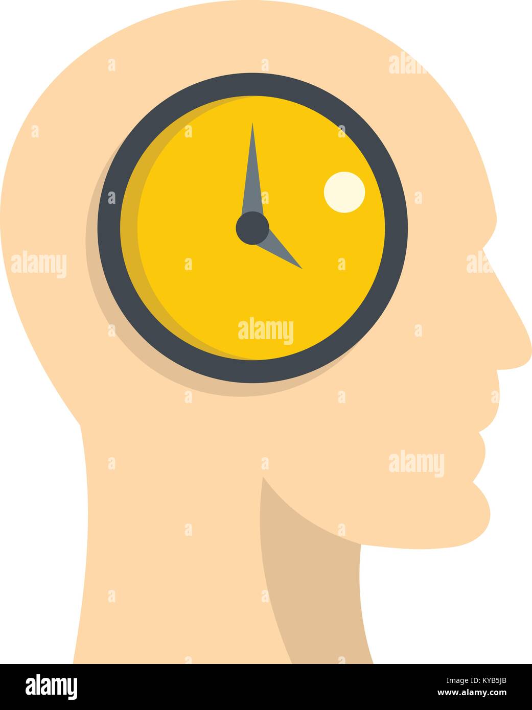 Silhouette of a human head with clock icon Stock Vector Image & Art - Alamy