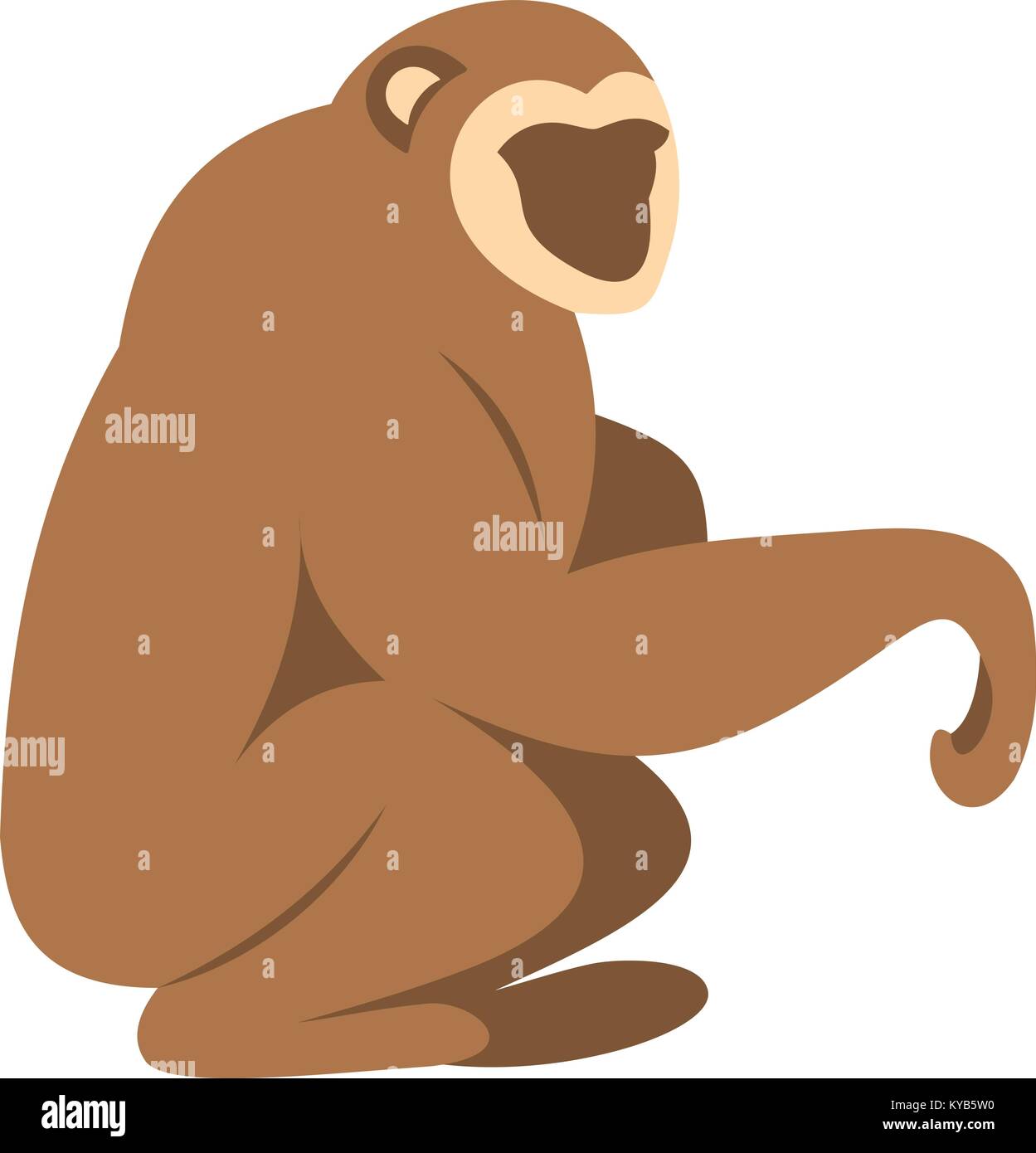 Sitting monkey icon isolated Stock Vector Image & Art - Alamy