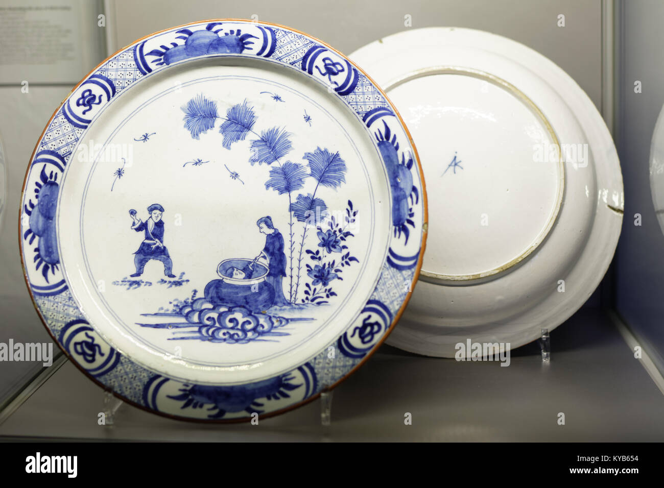 Delftware exhibited in the Museum Prinsenhof Delft in Delft ...