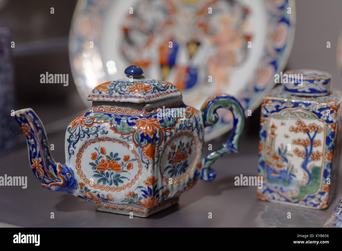 Delftware exhibited in the Museum Prinsenhof Delft in Delft ...