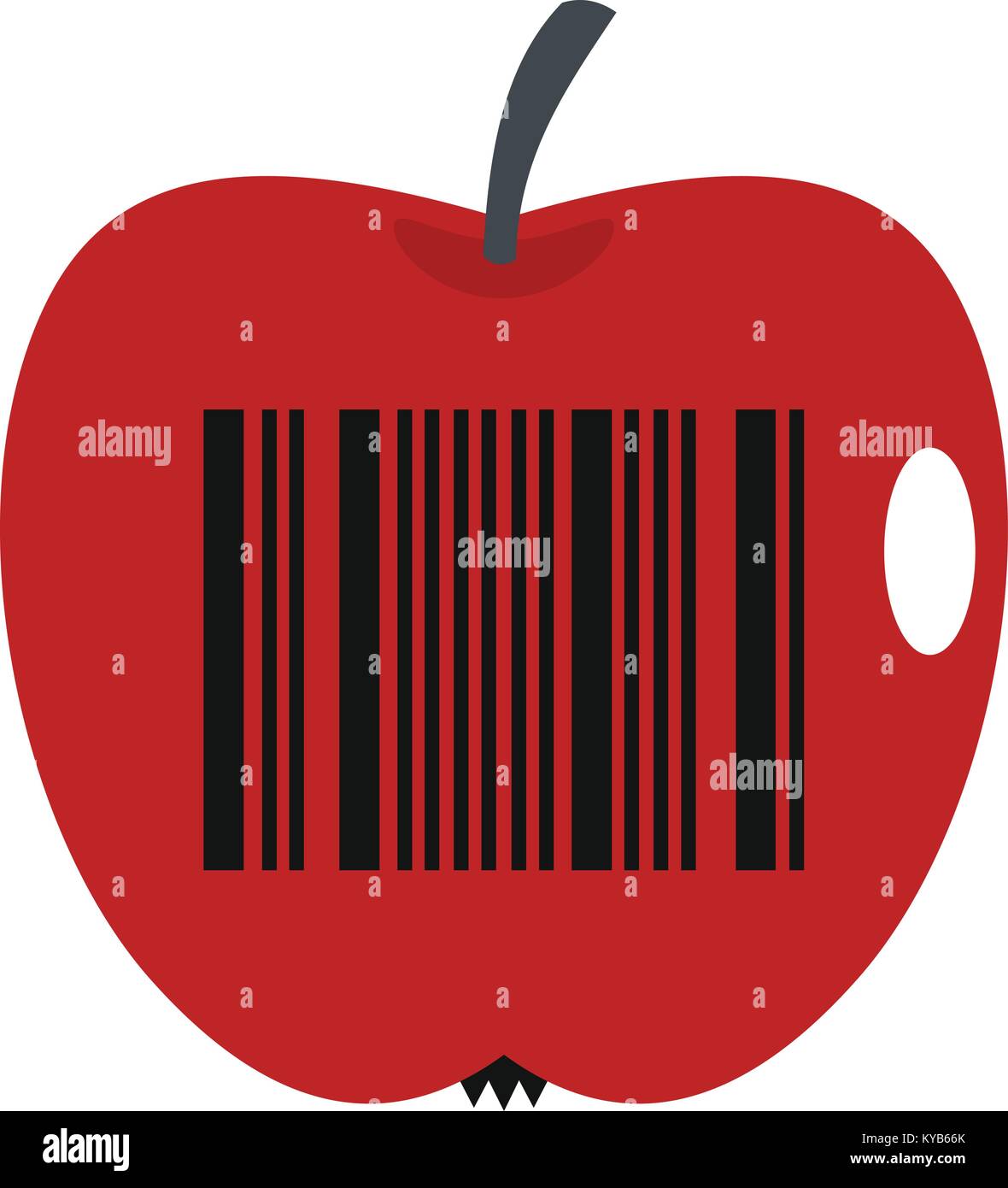 Red apple with barcode icon isolated Stock Vector Image & Art - Alamy