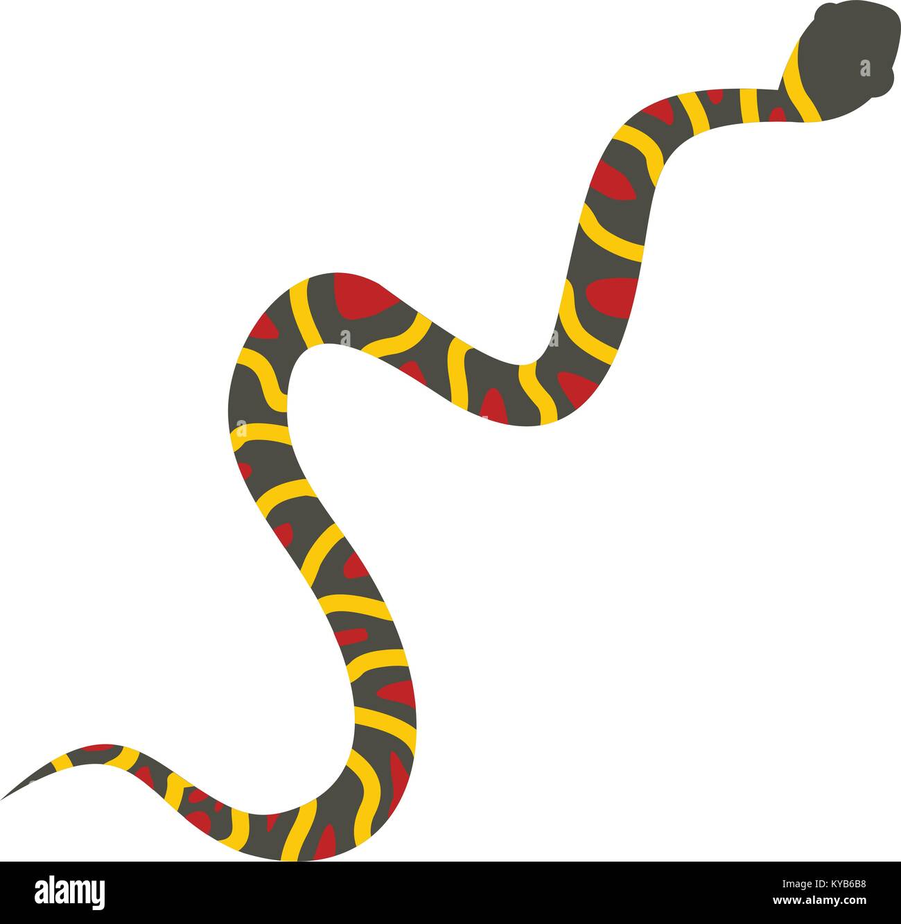 Gray snake with yellow stripes and red spots icon Stock Vector Image ...