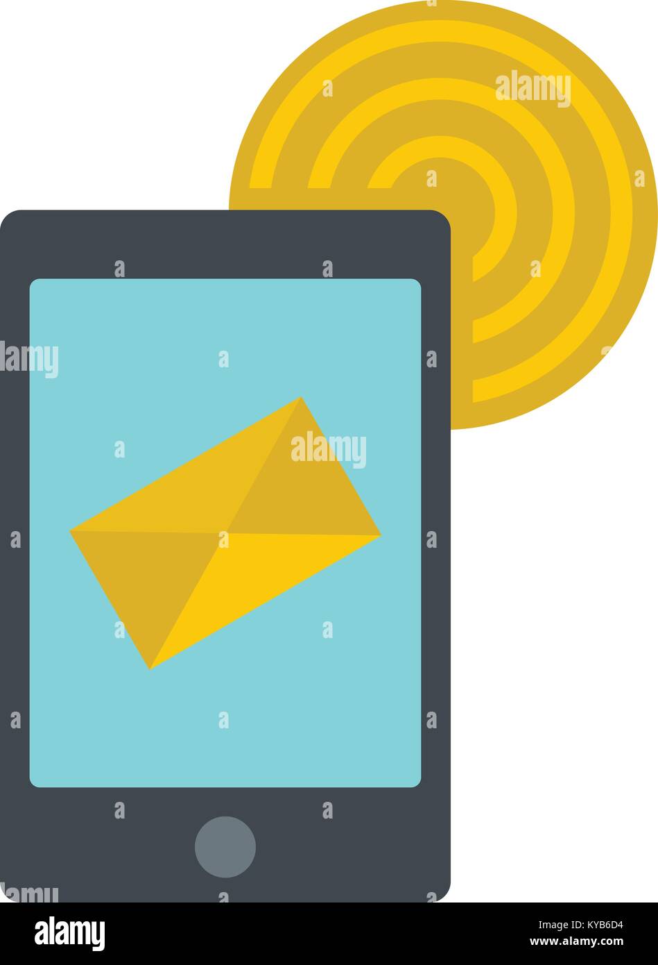 Smart phone sending email icon isolated Stock Vector Image & Art - Alamy