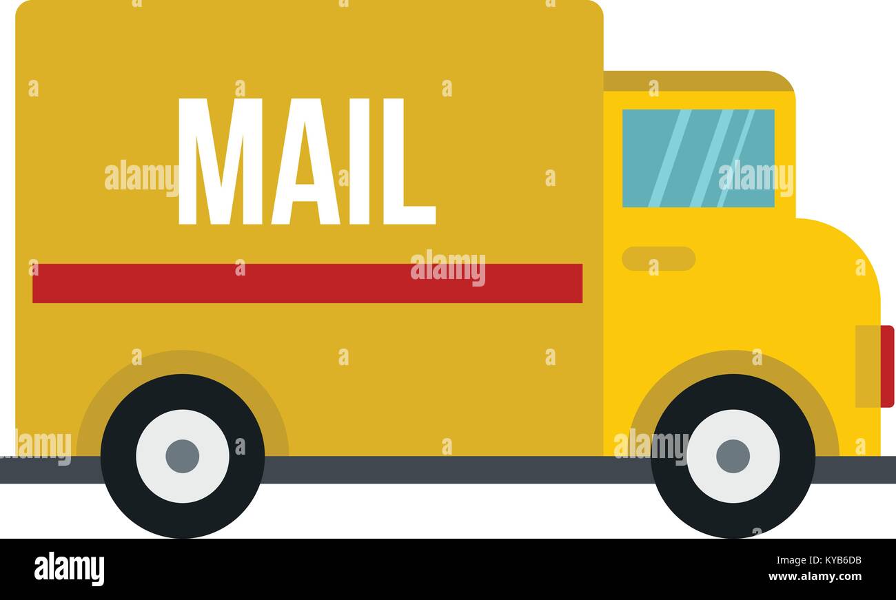 Yellow mail van Stock Vector Images - Alamy
