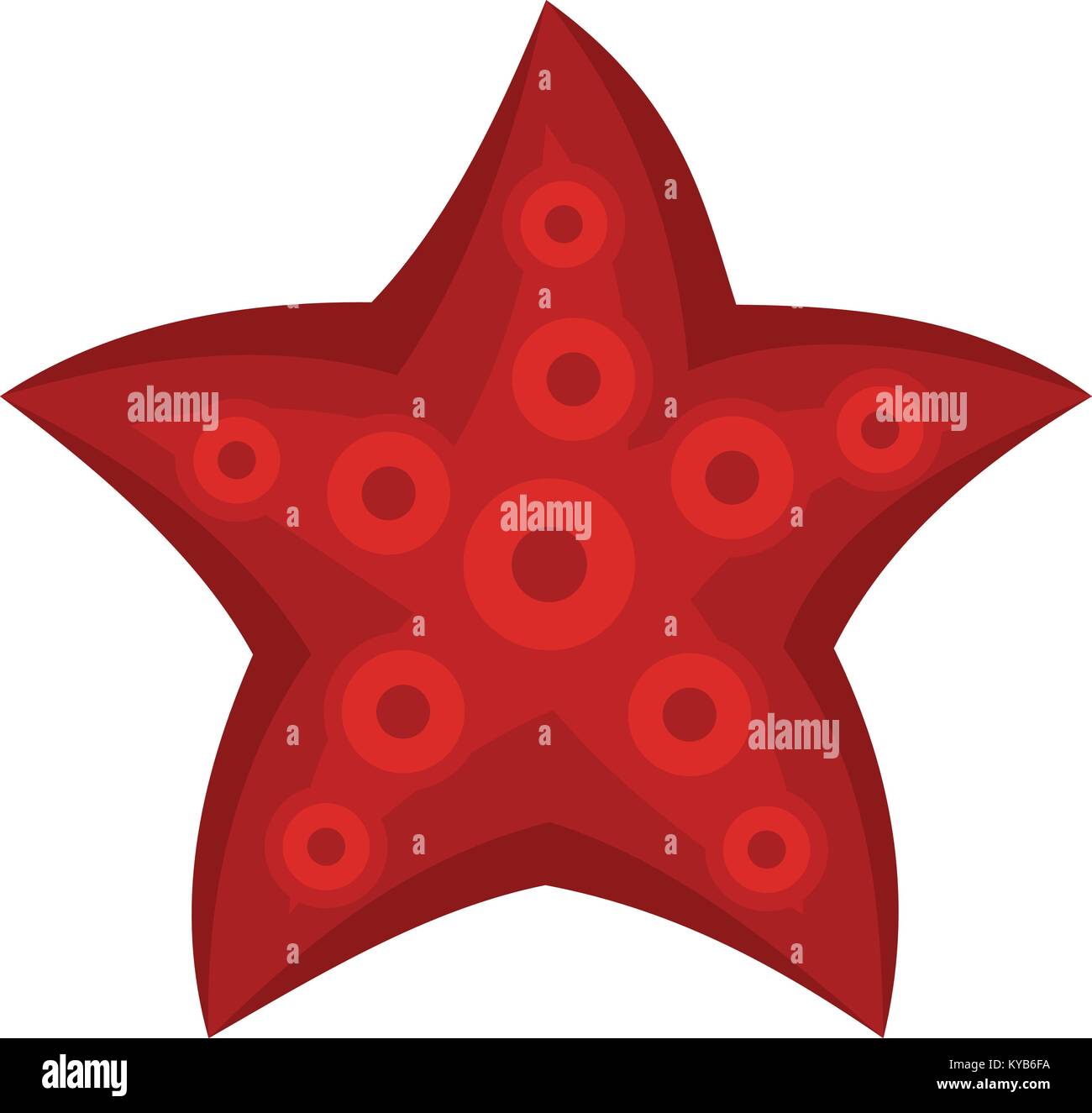 Red starfish icon isolated Stock Vector Image & Art - Alamy