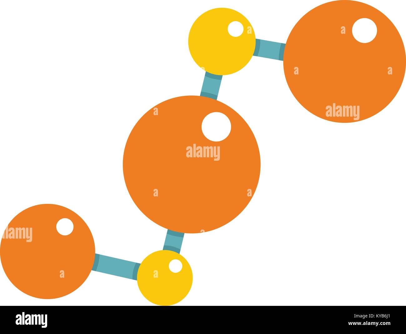 Abstract orange and yellow molecules icon isolated Stock Vector Image ...
