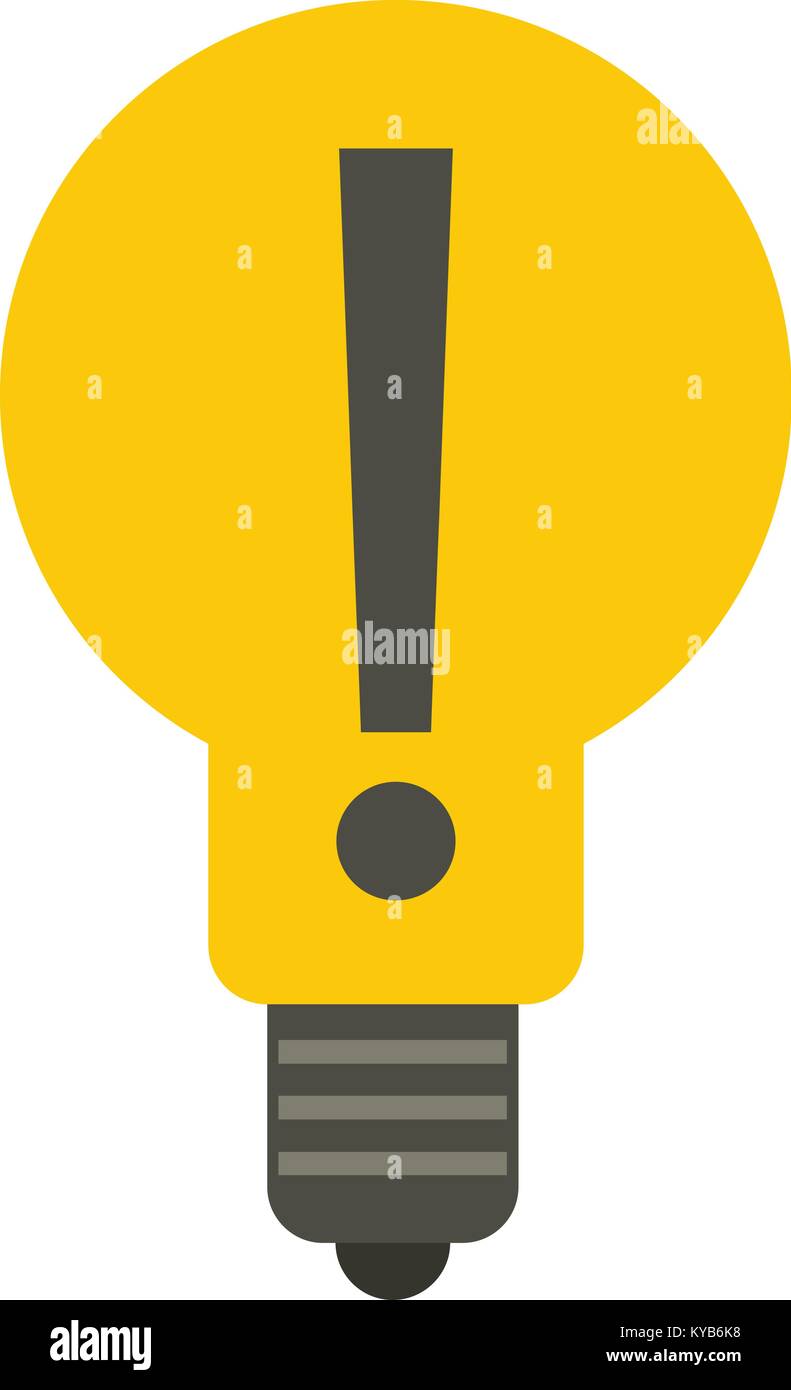 Yellow bulb with exclamation mark inside icon Stock Vector Image & Art ...