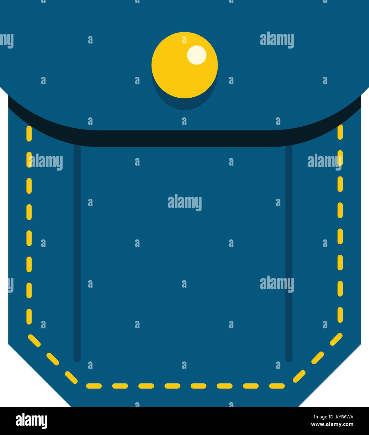 Blue pocket with yellow button icon isolated Stock Vector Image & Art ...