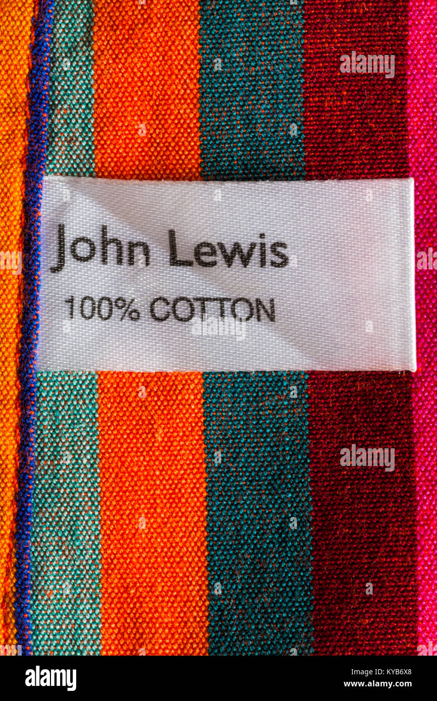 John Lewis 100% cotton label on striped colourful serviette napkin ...
