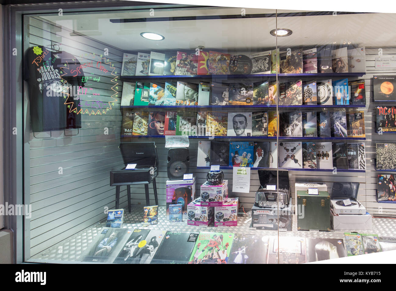 new Vinyl record window display Kendal Stock Photo - Alamy