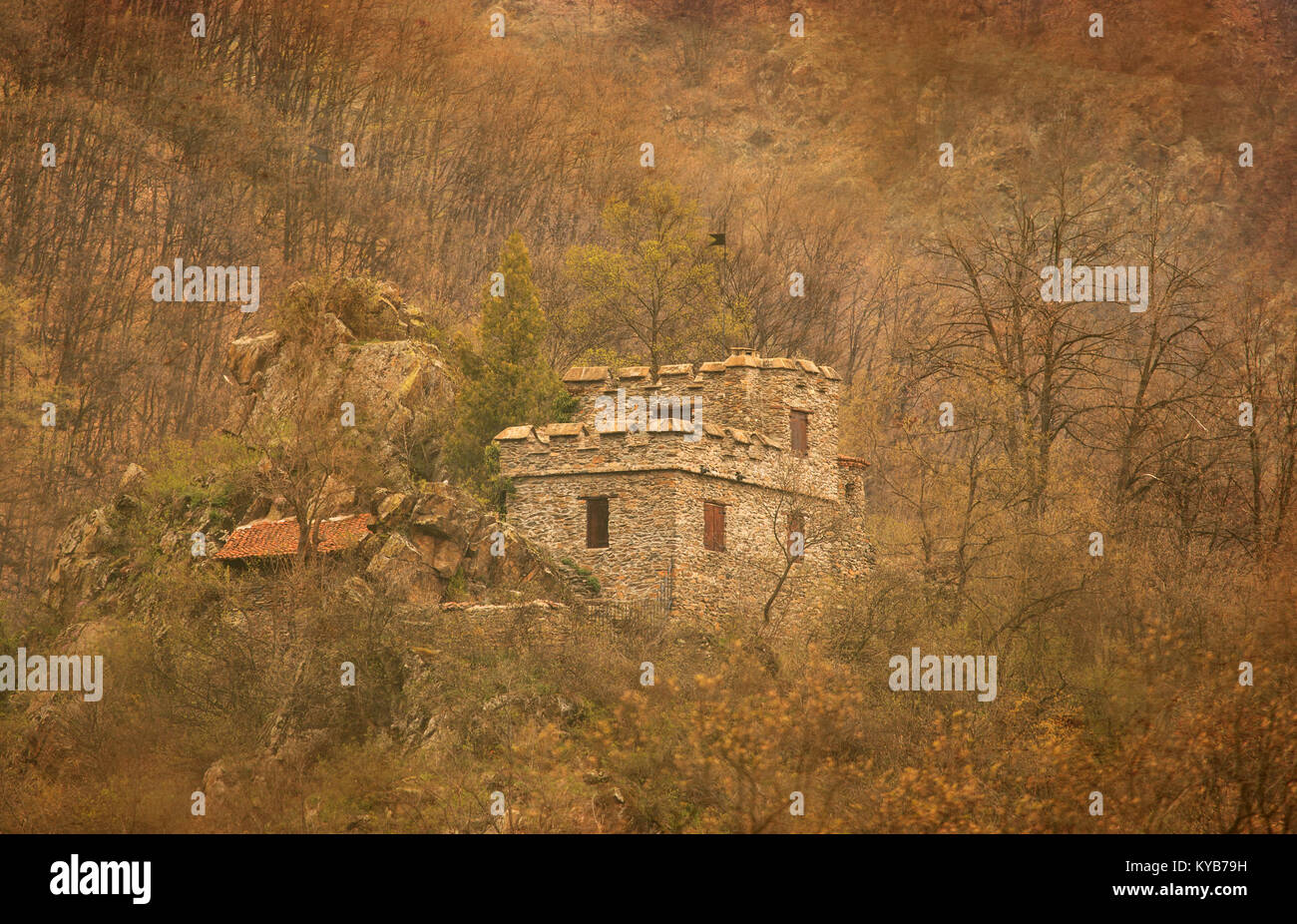 vintage medieval fortres ruins in bulgarian forest Stock Photo - Alamy